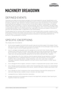 Machinery Breakdown Wording - JVC Insurance